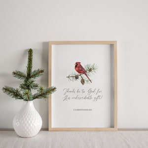 2 Corinthians 9:15 Christian Christmas Scripture Printable Wall Art ...