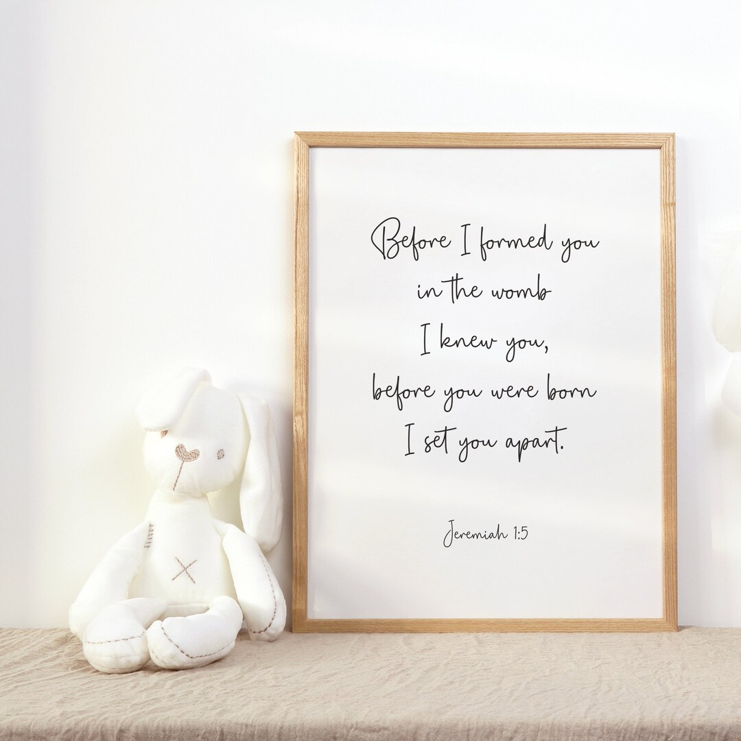 Jeremiah 1:5 Before I Formed You in the Womb Christian Nursery Bible ...