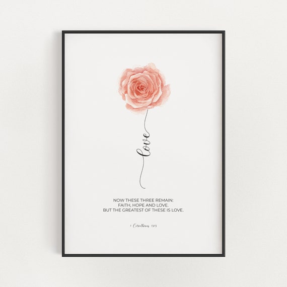 1 Corinthians 13:13 the Greatest of These is Love Wall Art | Etsy