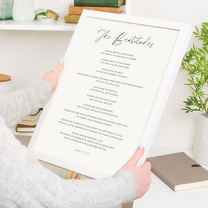 The Beatitudes KJV Bible Verse Printable, Minimalist Christian Wall Art ...