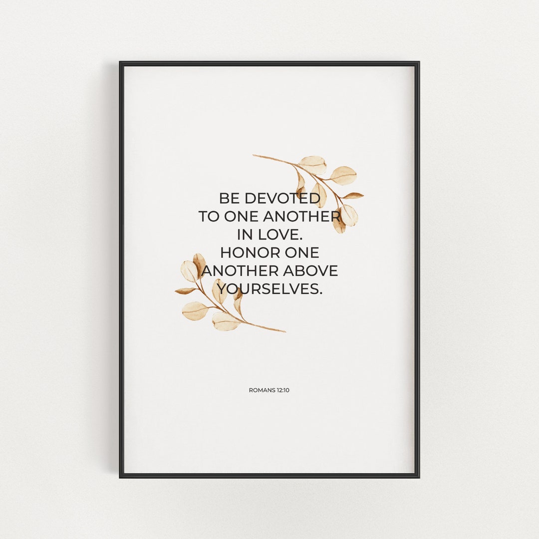 Romans 12:10, Christian Wedding Sign, Be Devoted to One Another in Love ...