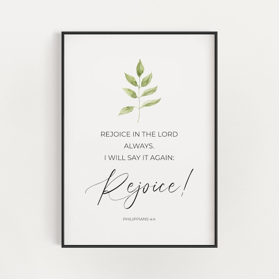Philippians 4:4 Rejoice in the Lord Always Bible Verse - Etsy