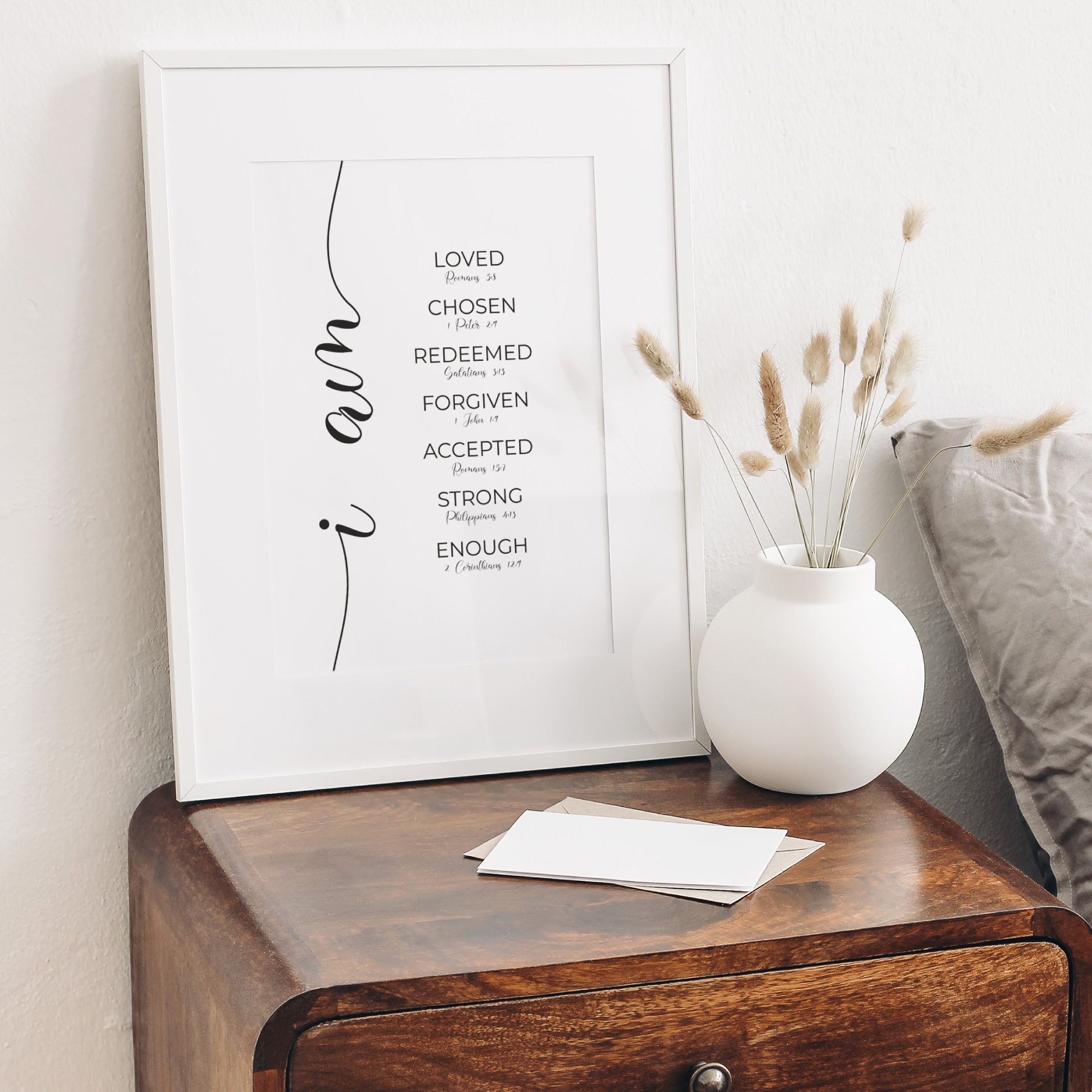 Modern Printable Bible Verse Affirmations Wall Art, Minimalist ...