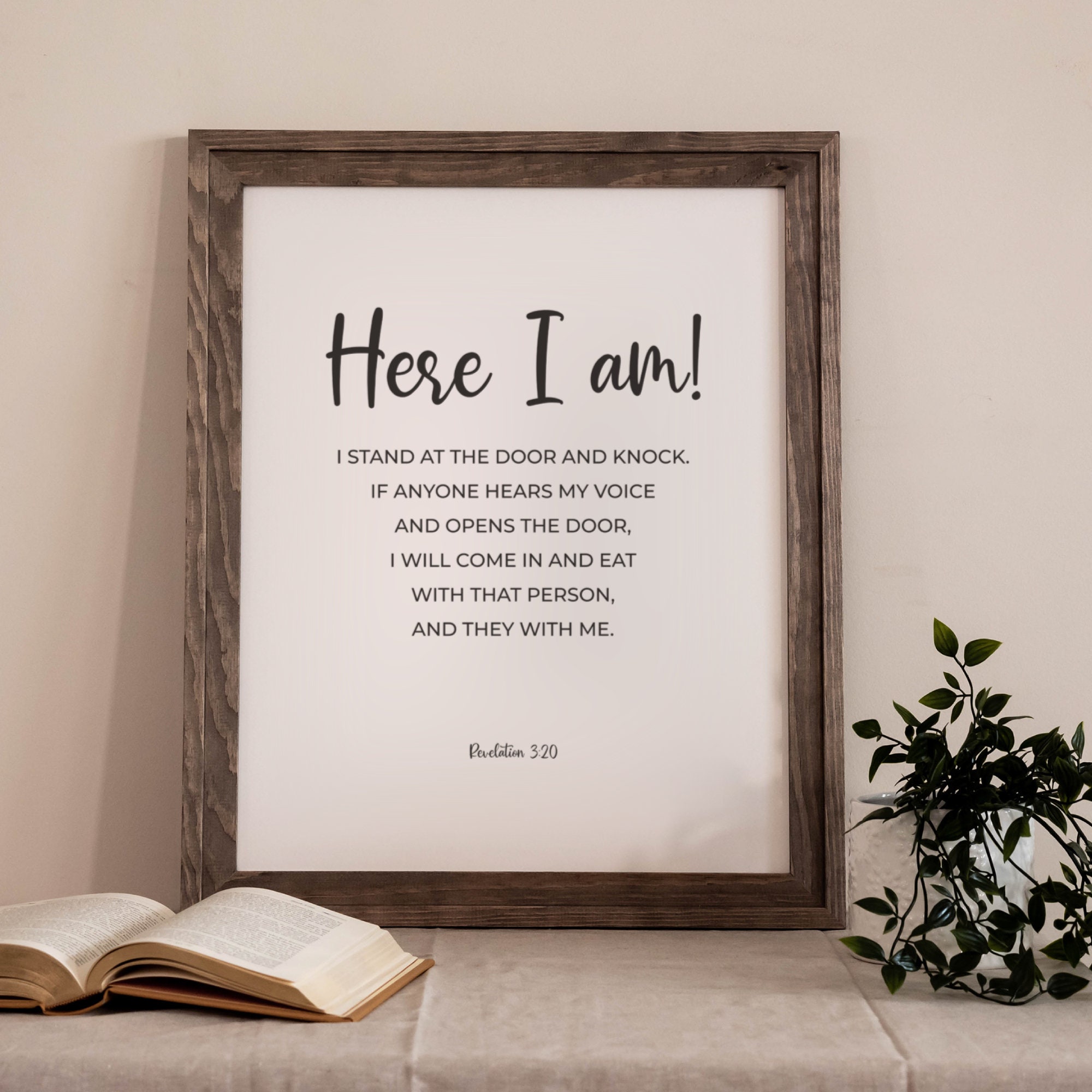 Revelation 3:20 I Stand at the Door and Knock Minimalist | Etsy