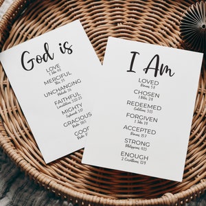 Set of 2 Printable Modern Minimalist Christian Bible Verse Affirmations ...