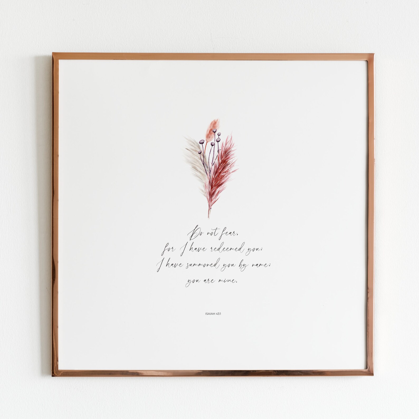 Isaiah 43:1, Bible Verse Printable, Minimalist Floral Christian Home ...
