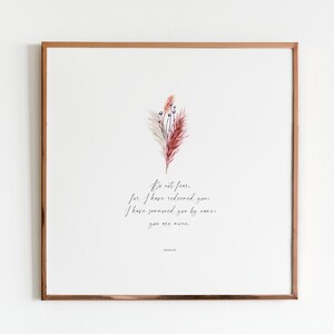 Isaiah 43:1, Bible Verse Printable, Minimalist Floral Christian Home ...
