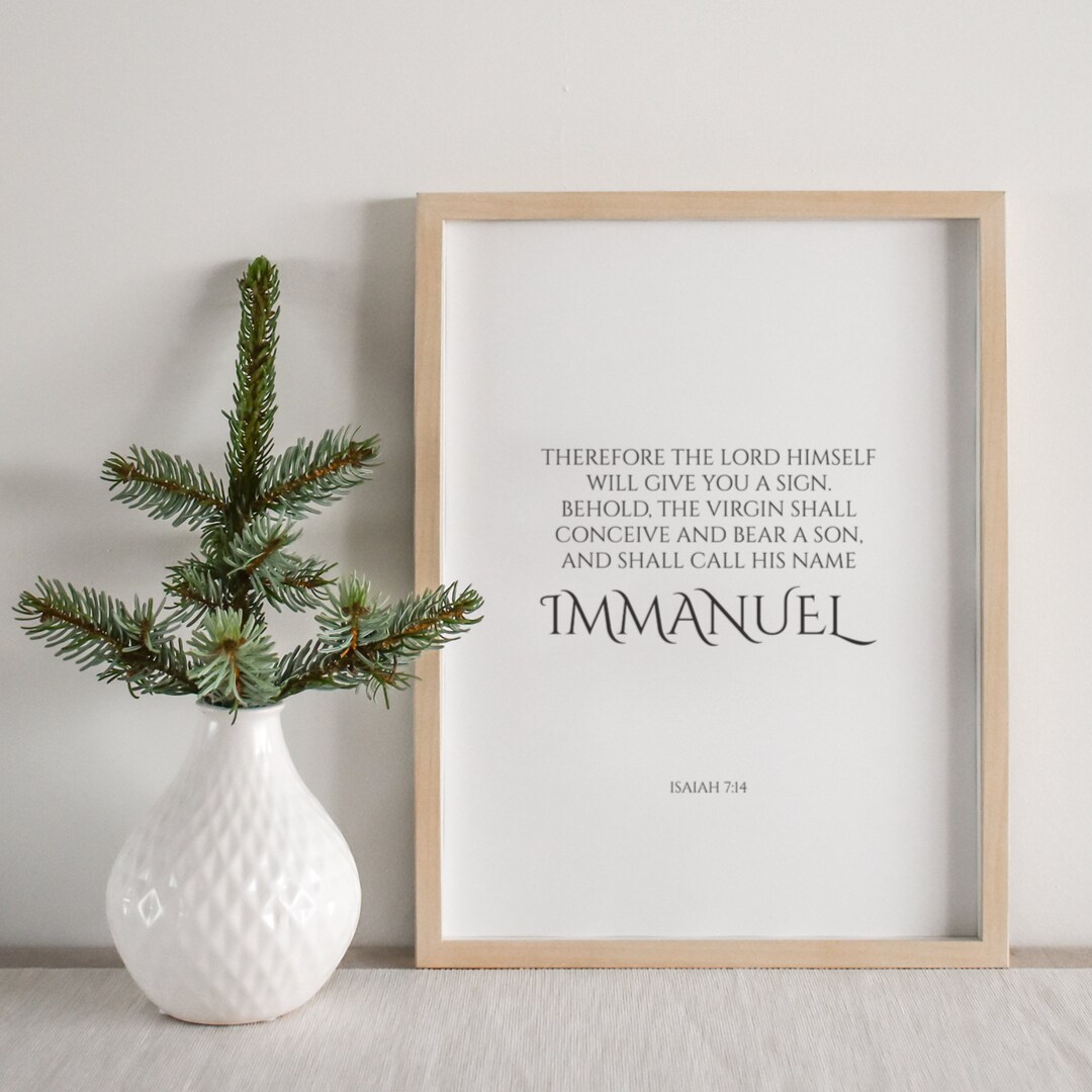 Isaiah 7:14 Immanuel Christmas Scripture Printable Wall Art, Minimalist ...