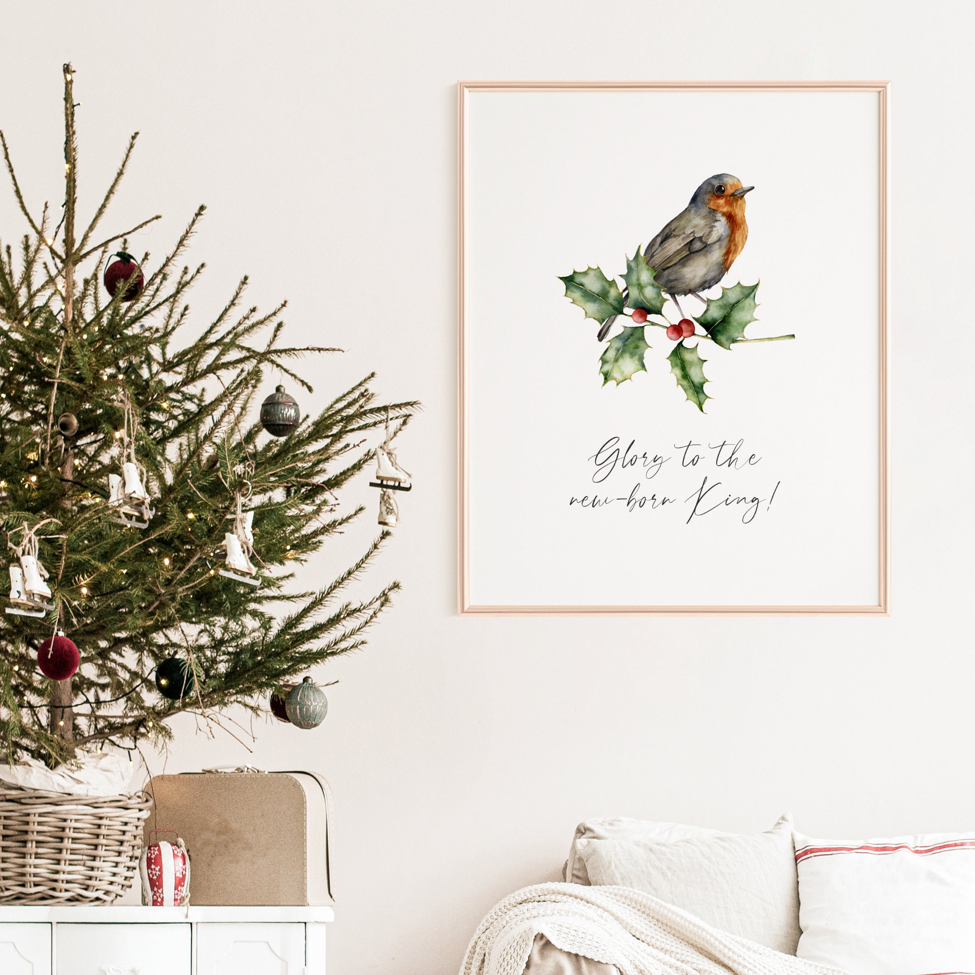 Glory to the New-born King Printable Christmas Wall Art - Etsy