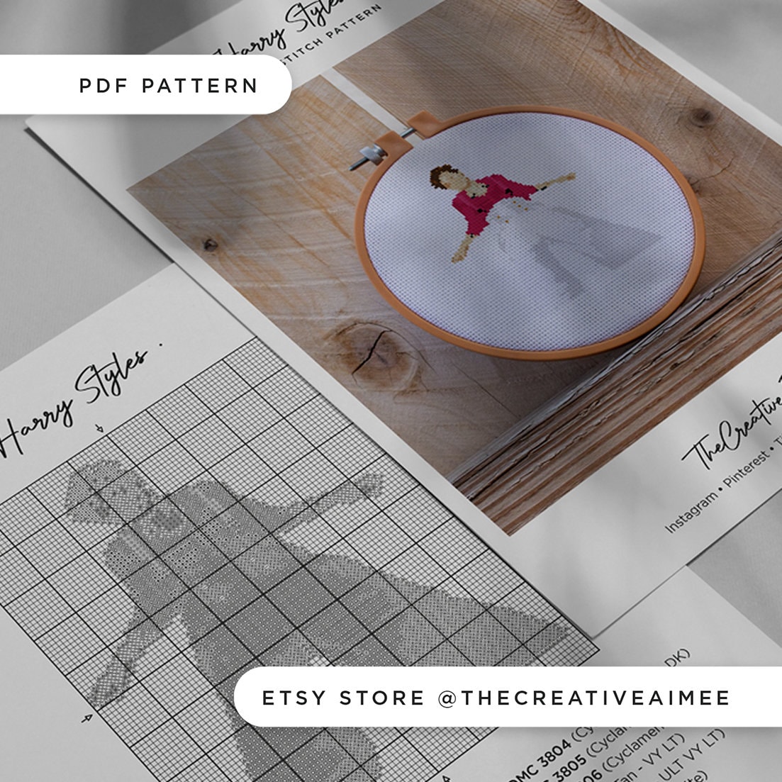 Harry Styles Cross Stitch Pattern PDF - Etsy