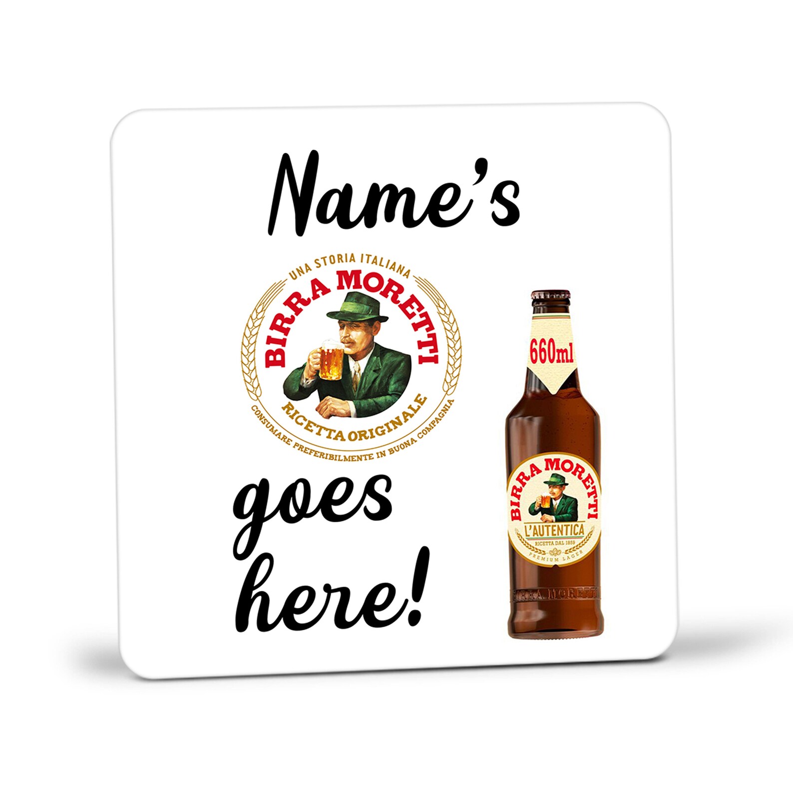 Coaster BIRRA MORETTI Drink Coaster Personalised Gift | Etsy