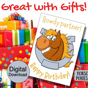 Birthday Card Printable, Downloadable Cards for Horse Lovers ...