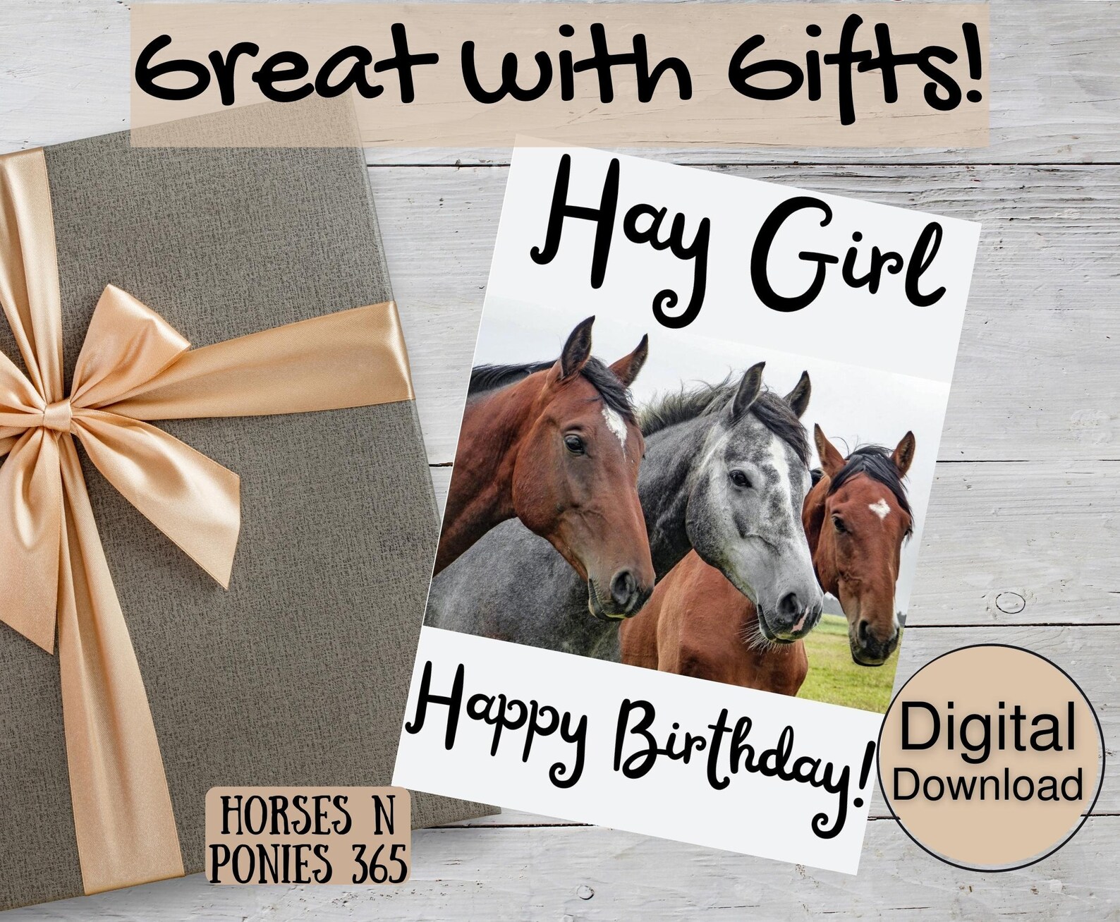 Birthday Card Printable, Downloadable Birthday Cards for Horse Lovers ...