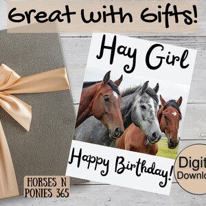 Birthday Card Printable, Downloadable Birthday Cards for Horse Lovers ...