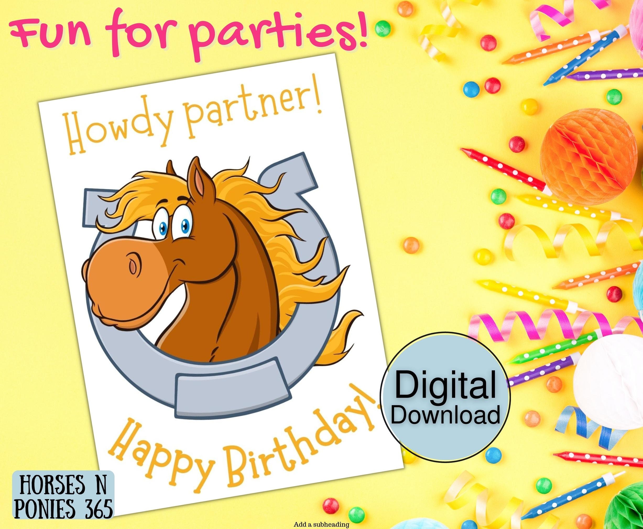 Birthday Card Printable, Downloadable Cards for Horse Lovers ...