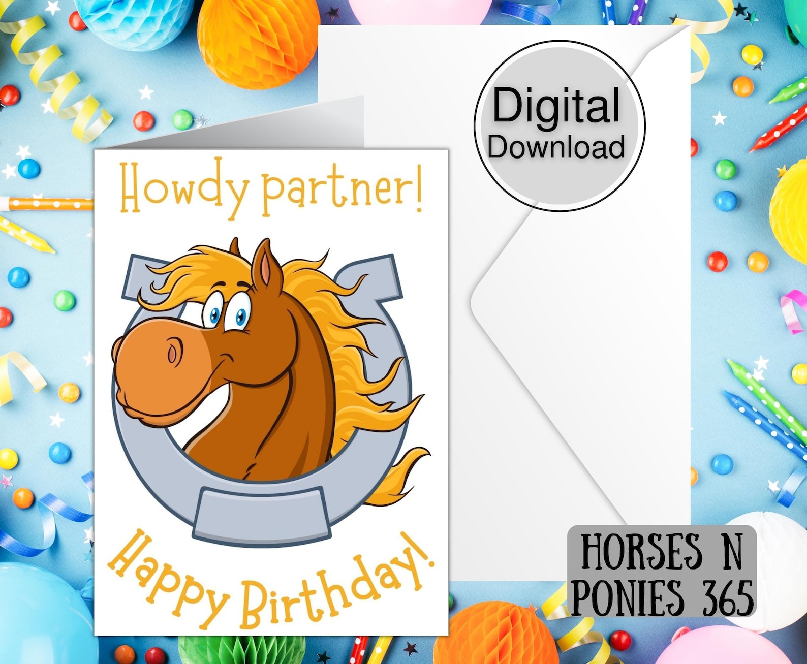 Birthday Card Printable, Downloadable Cards for Horse Lovers ...