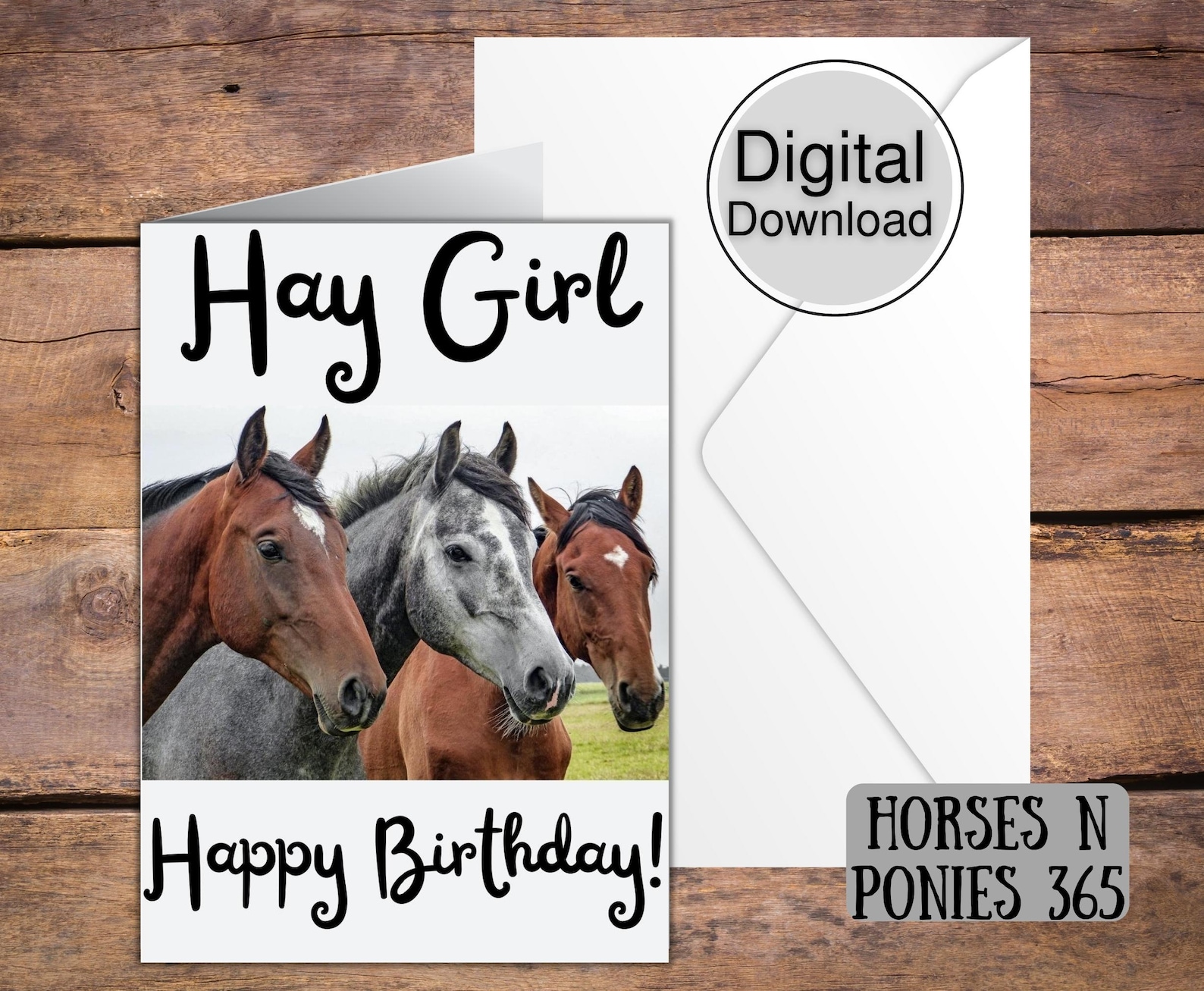 Birthday Card Printable, Downloadable Birthday Cards for Horse Lovers ...