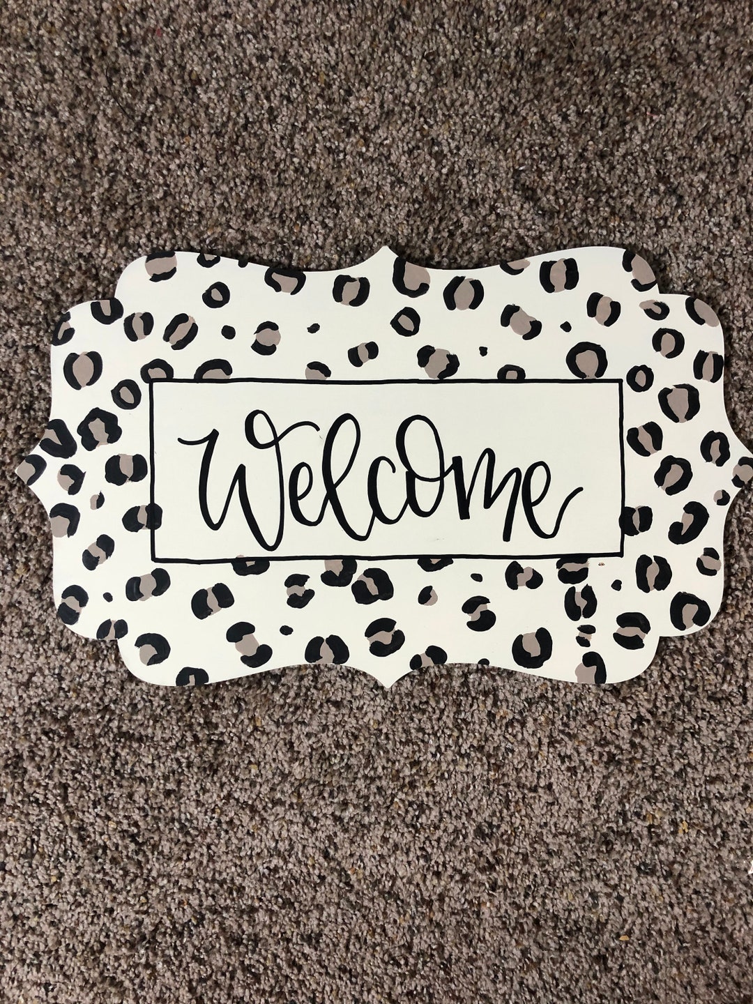 Leopard Print Welcome Sign - Etsy