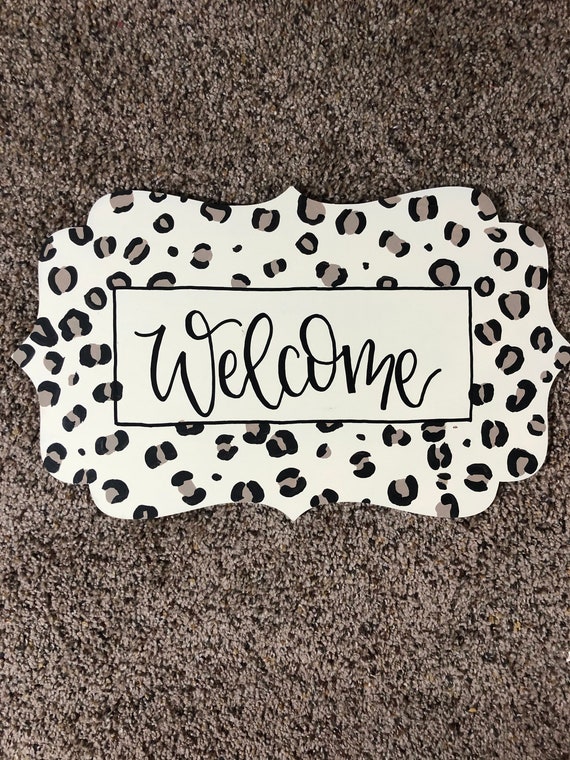 Leopard Print Welcome Sign | Etsy