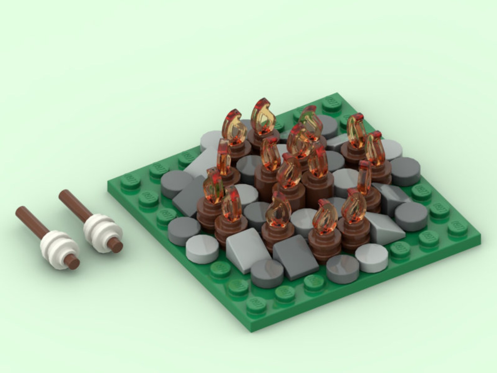 PDF Instructions for Campfire MOC, Brick Camp Fire, Camp Moc, Campfire ...