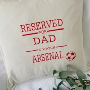 Arsenal Cushion, Gunners Cushion, Premier League, Gift for Dad, Gift ...