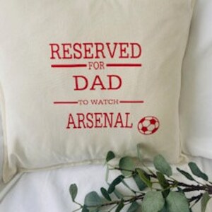 Arsenal Cushion, Gunners Cushion, Premier League, Gift for Dad, Gift ...