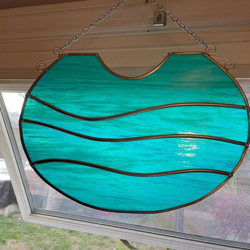 Aqua Stained Glass - Etsy