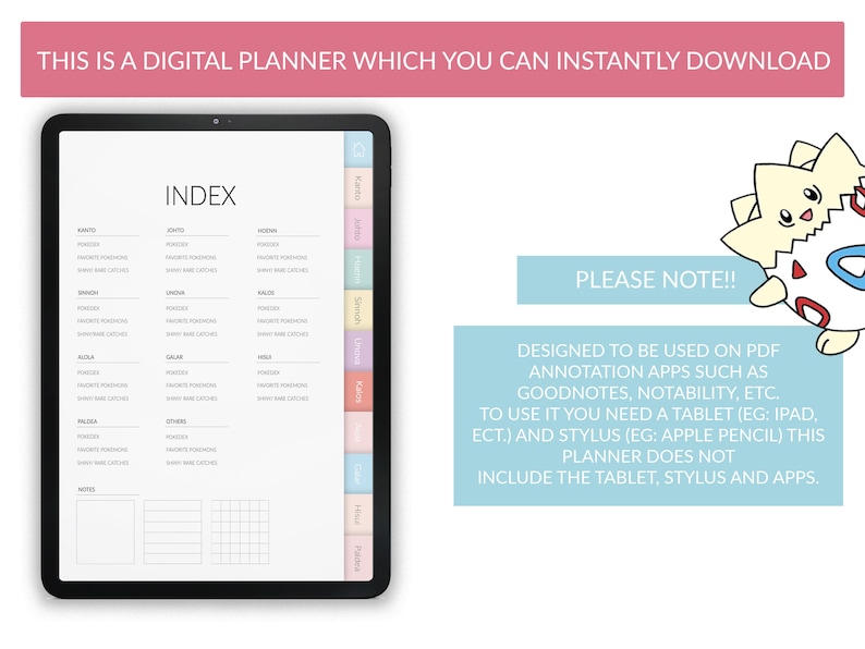 Digital Pokedex | Interactive Tracker & Organizer (PDF) - Etsy