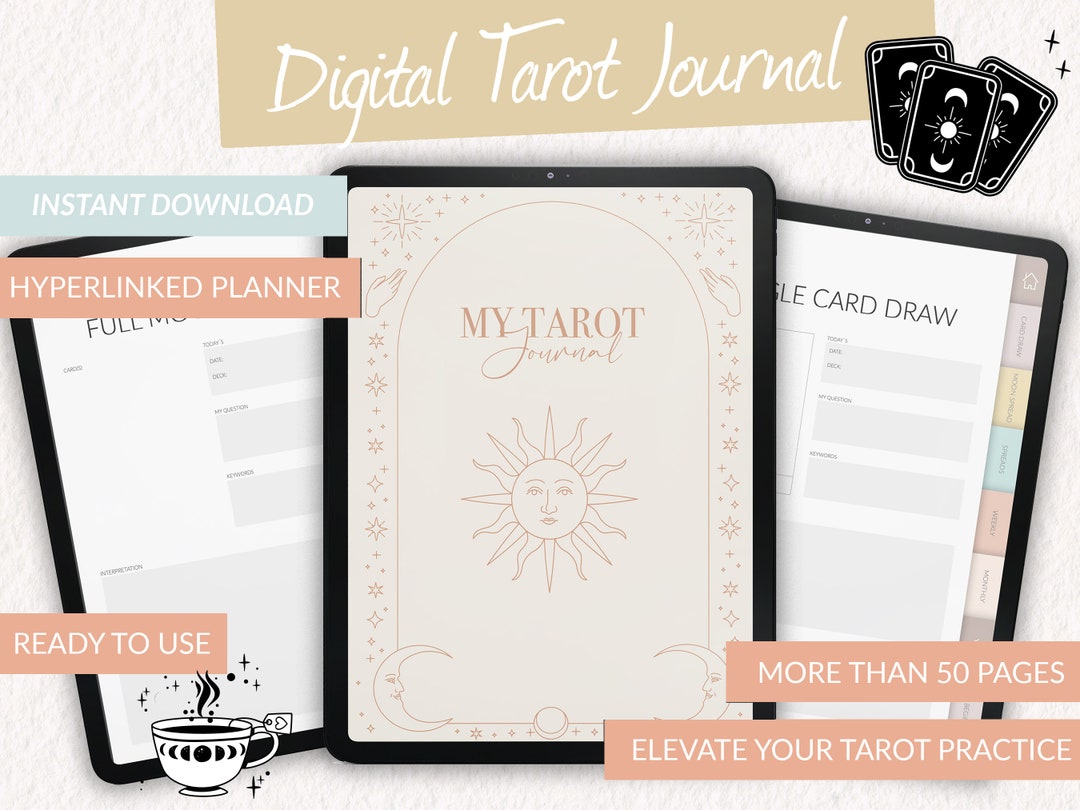 Digital Tarot Journal | Daily Card Reading | Tarot Planner Workbook ...