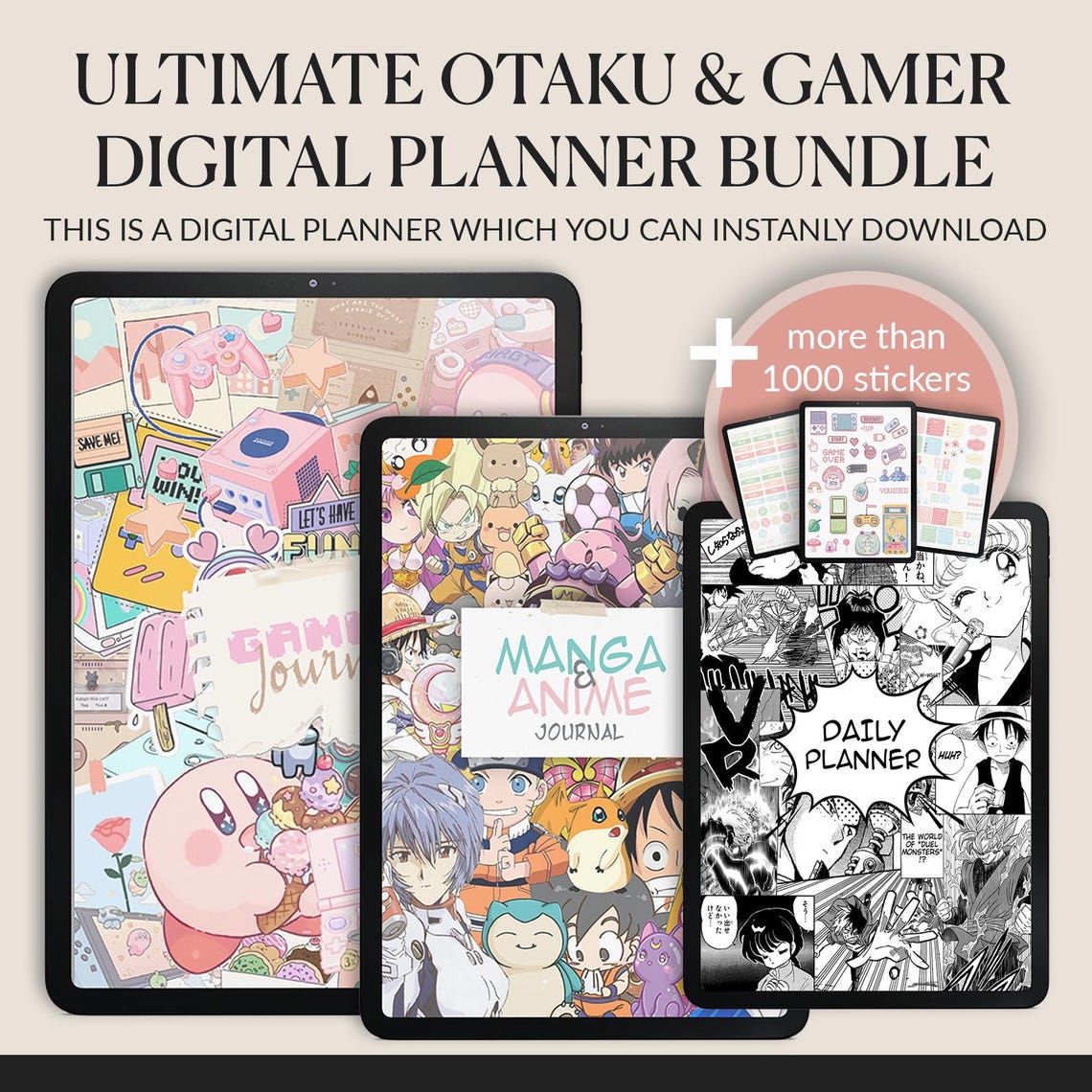 Ultimate Otaku Gamer Digital Planner Bundle: Anime Manga Journal (ipad ...