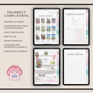 Digital Gaming Journal for Gamers | Goodnotes PDF Planner + 500 ...