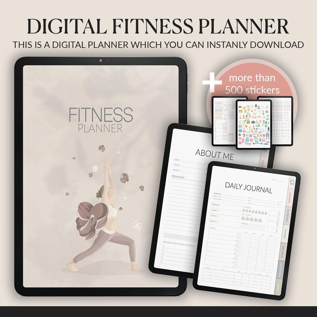 Digital Fitness & Wellness Planner | Mood Tracker and Mindfulness ...