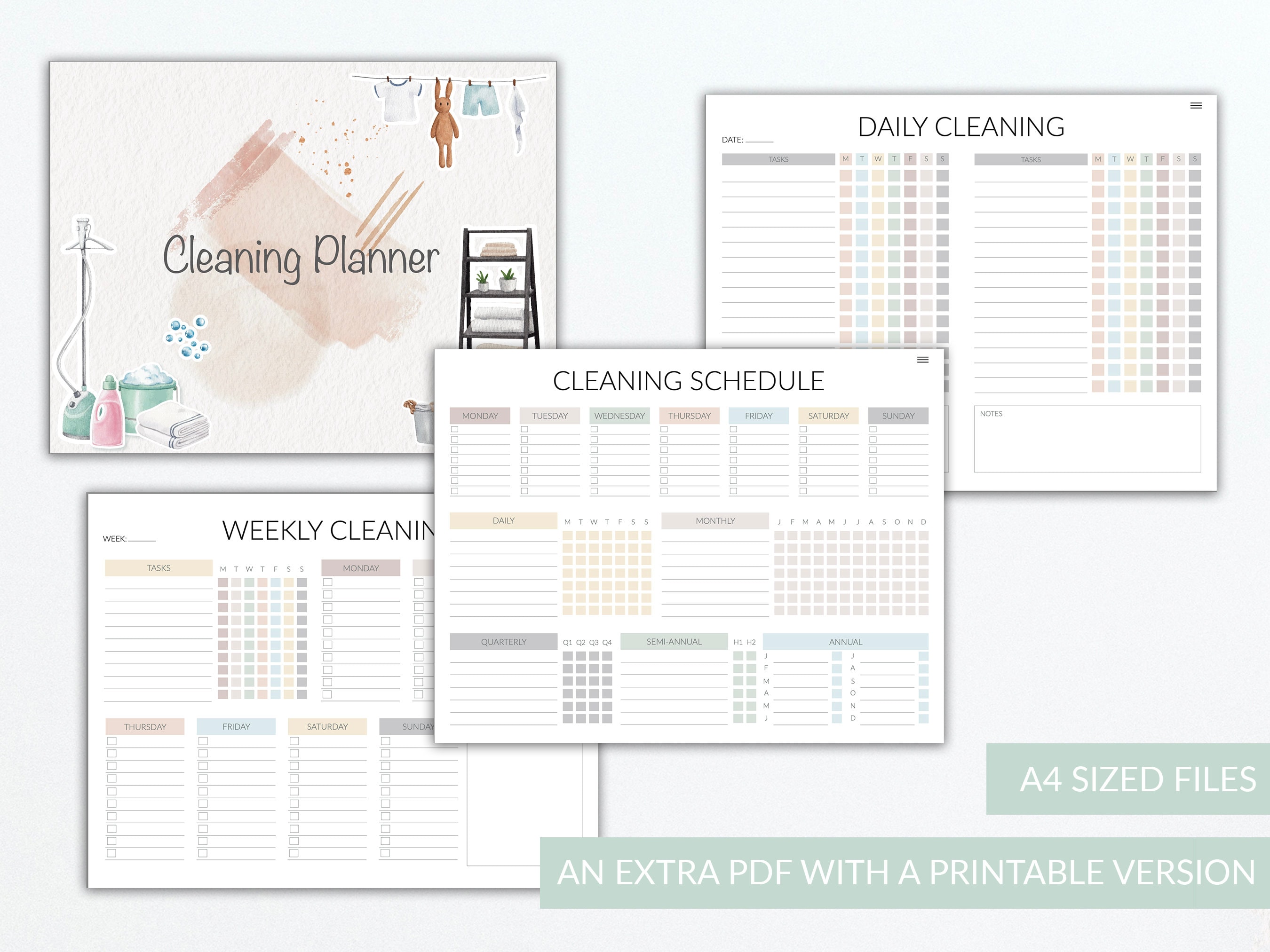 Digital Cleaning Planner Printable Journal Schedule - Etsy
