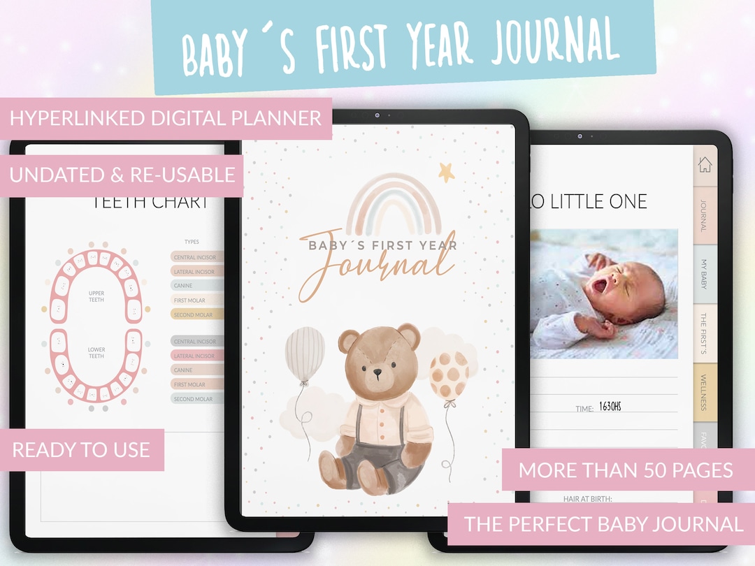 Digital Baby's First Year Journal: Milestones & Memories (PDF) - Etsy