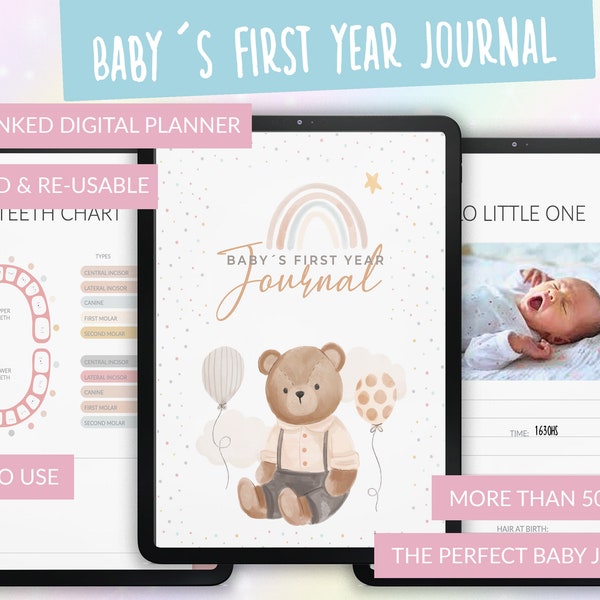 Goodnotes Baby Journal Template - Etsy