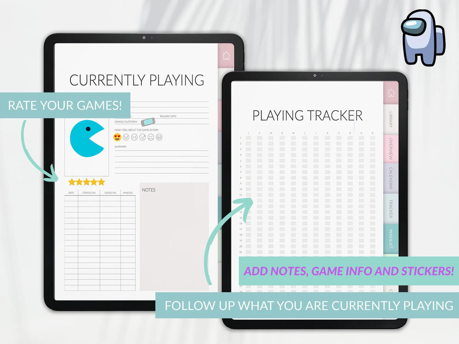 Digital Gaming Journal Gaming Tracker Wishlist Play Log - Etsy