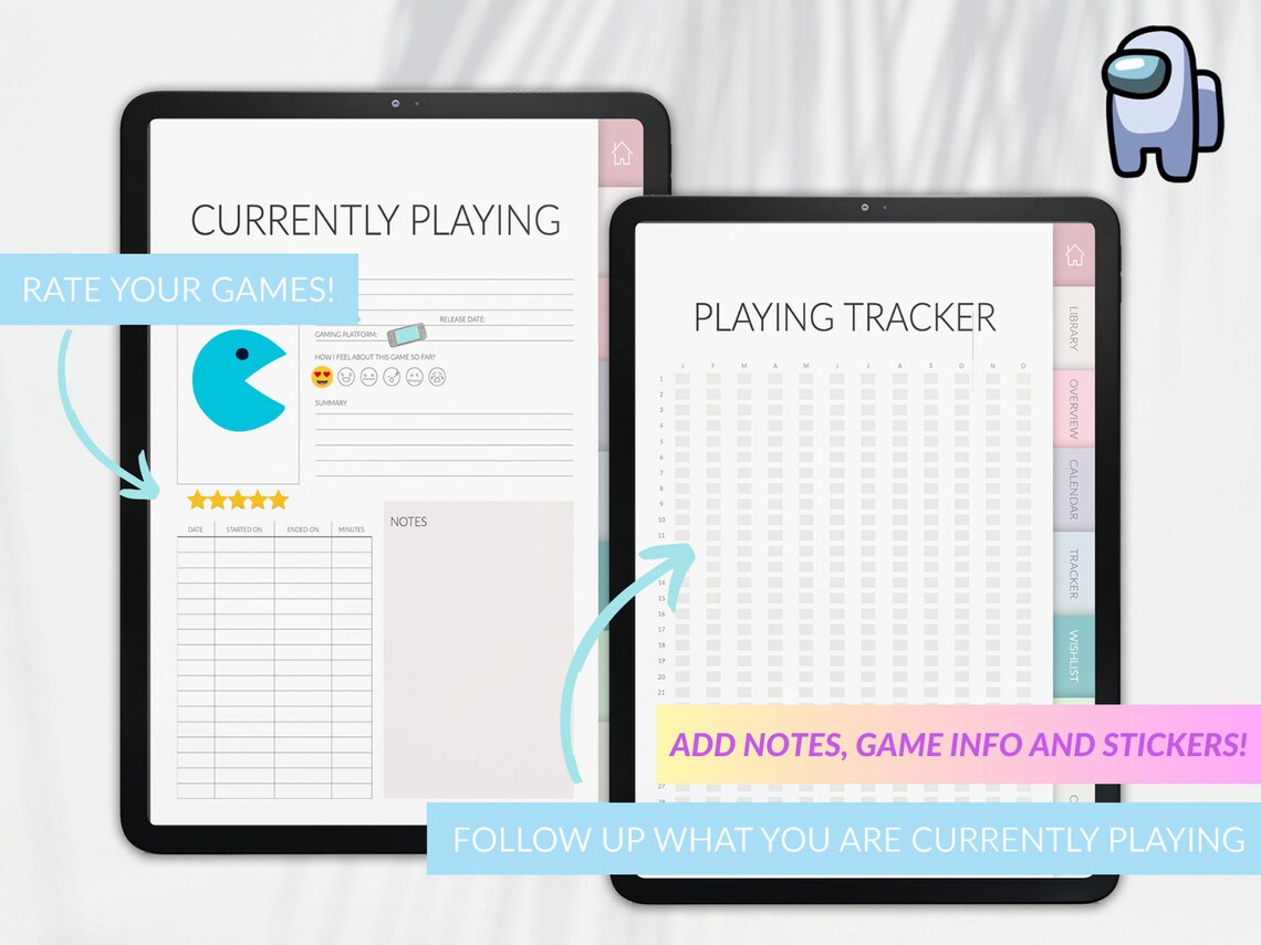 Digital Gaming Journal Play Log, Games Library Progress Tracker ...