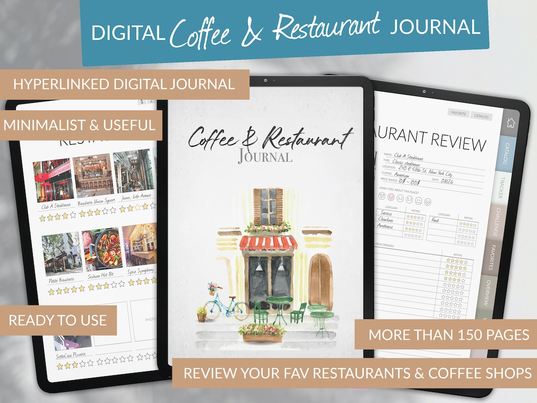 Digital Coffee & Restaurant Journal Coffee Shops Tracking Notebook ...