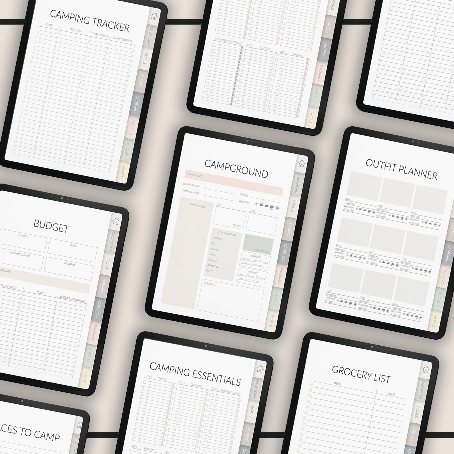 Digital Hiking Planner: Route Tracker, Gear List + 500 Stickers ...