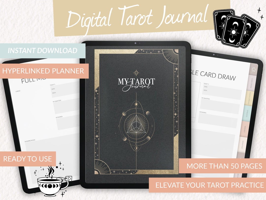 Digital Tarot Journal | Daily Card Reading | Tarot Planner Workbook ...