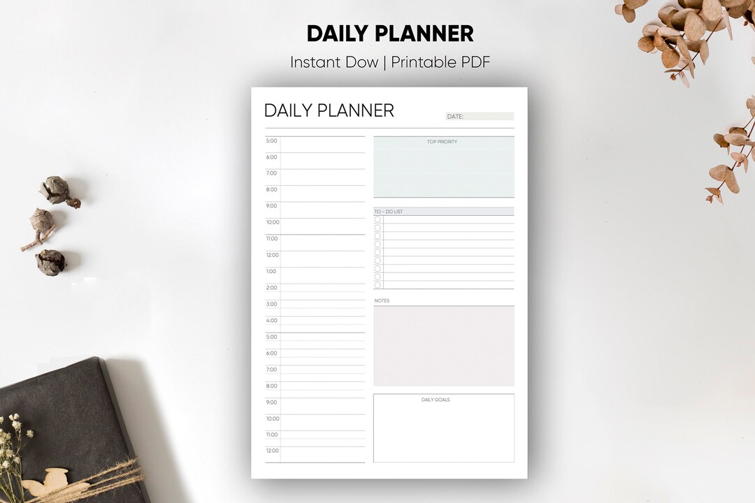 Printable Daily, Weekly, Monthly Planner Task List, Productivity A4 ...