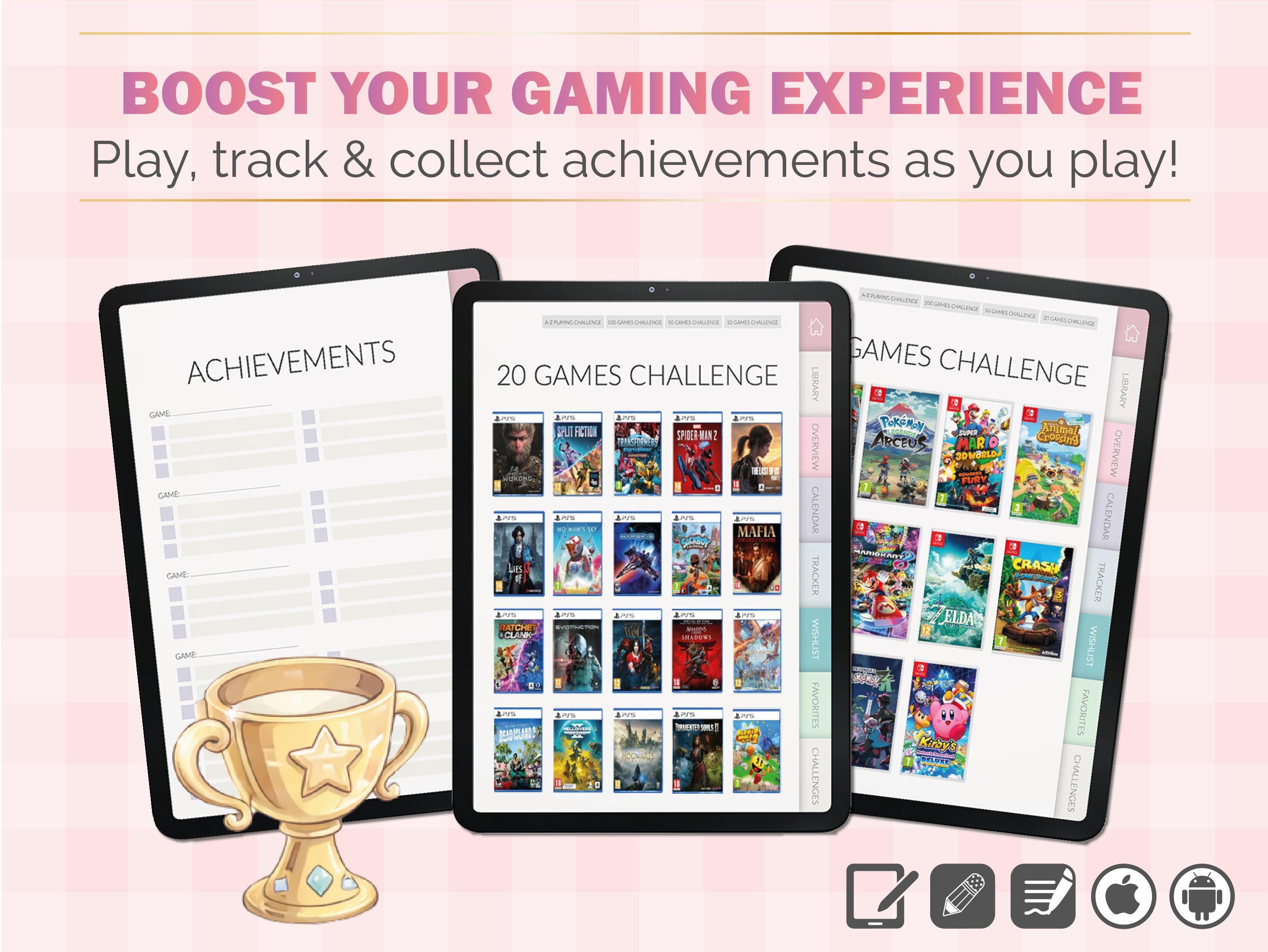 Digital Gaming Journal for Gamers | Goodnotes PDF Planner + 500 ...