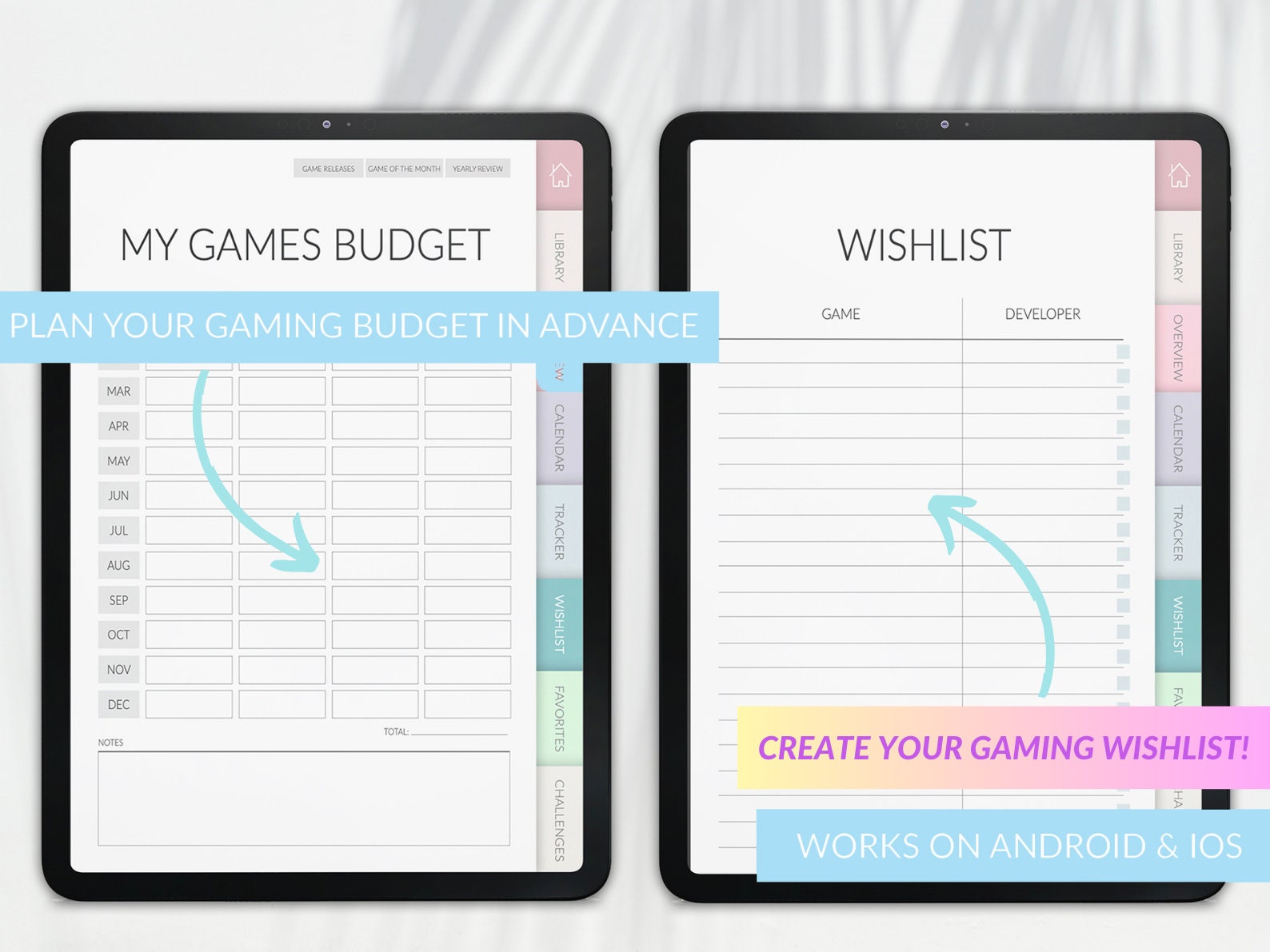 Digital Gaming Journal Play Log, Games Library Progress Tracker ...