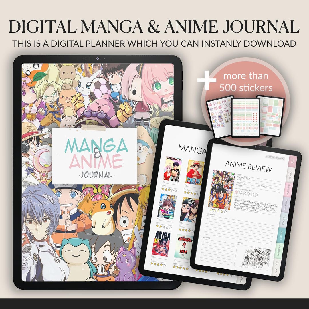 Digital Manga & Anime Journal: Library Tracker, Wishlist (PDF) - Etsy