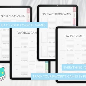 Digital Gaming Journal Play Log, Games Library Progress Tracker ...