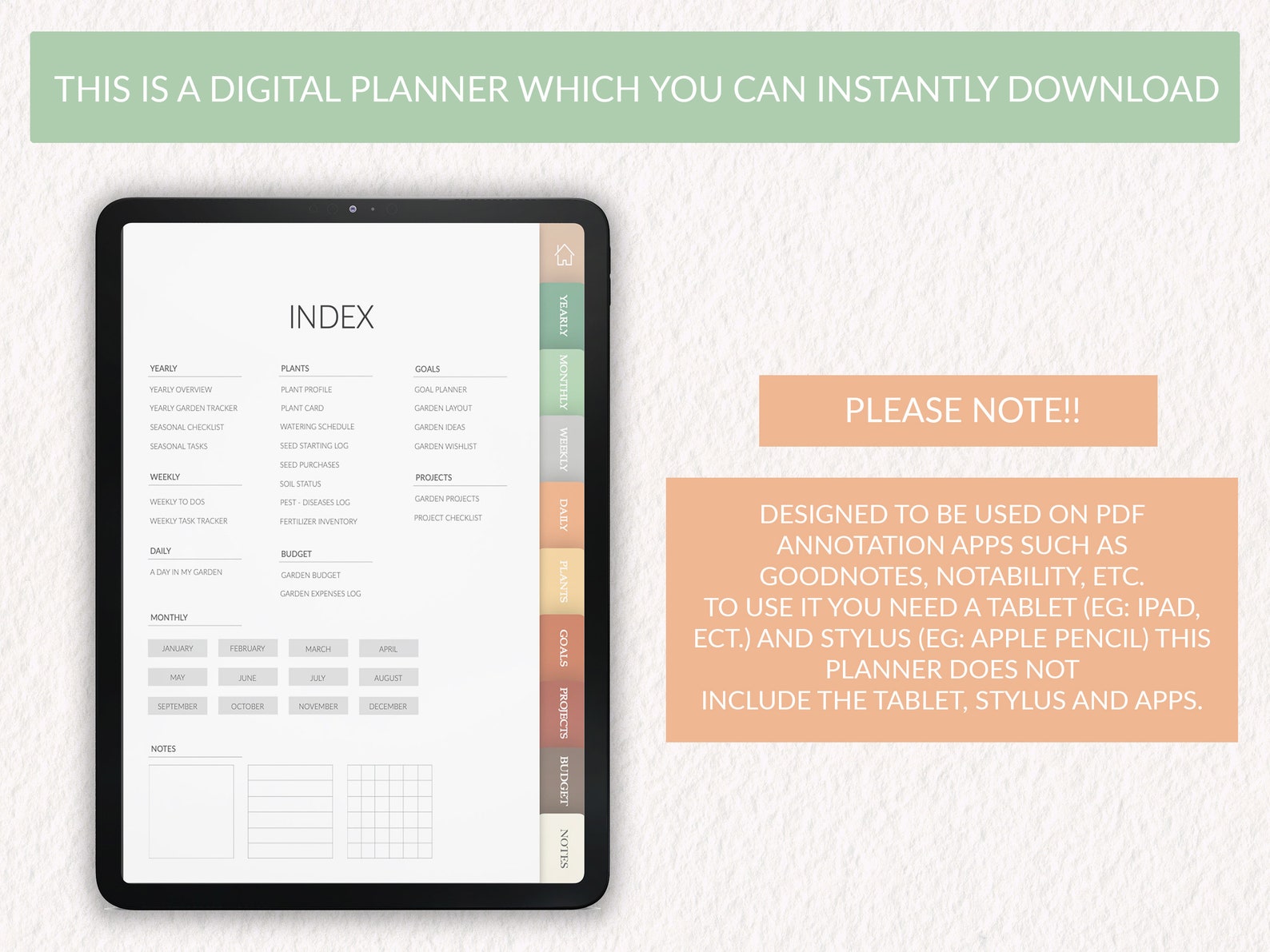 Digital Gardening Planner Landscaping Garden Journal Plant Log ...