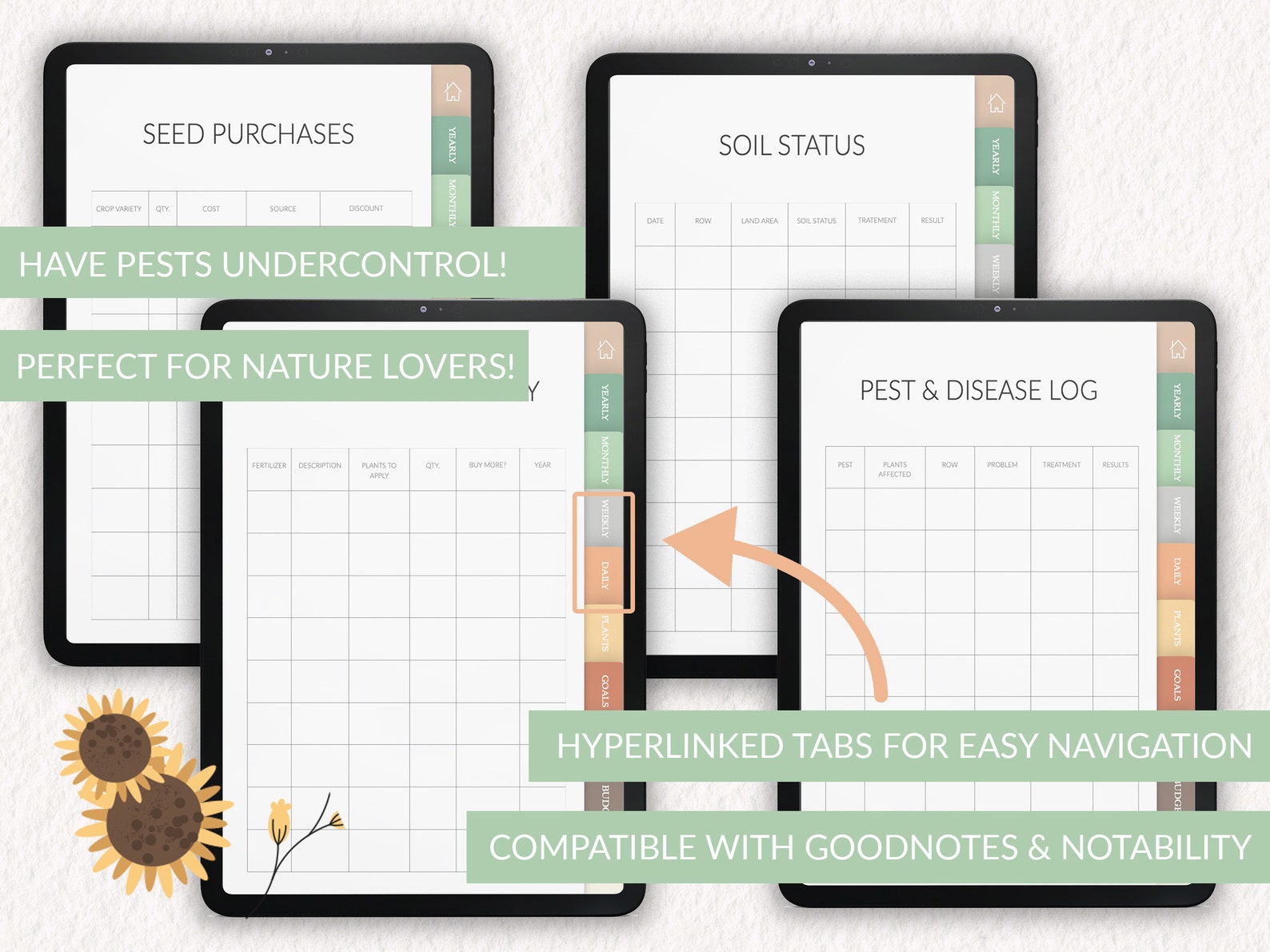 Digital Gardening Planner Landscaping Garden Journal Plant Log ...