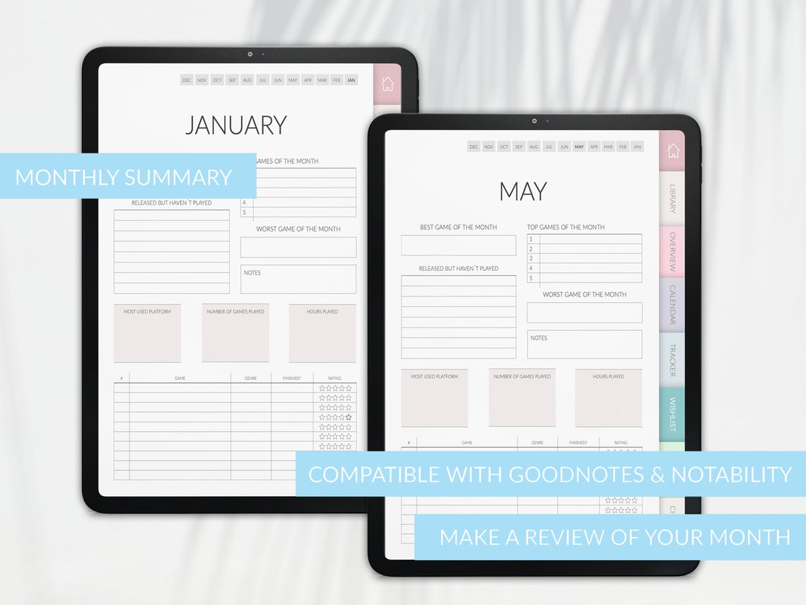 Digital Gaming Journal Play Log, Games Library Progress Tracker ...