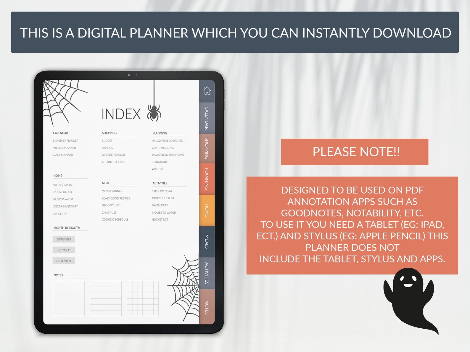 Halloween Planner | Holiday Planner | Halloween Schedule | Goodnotes ...