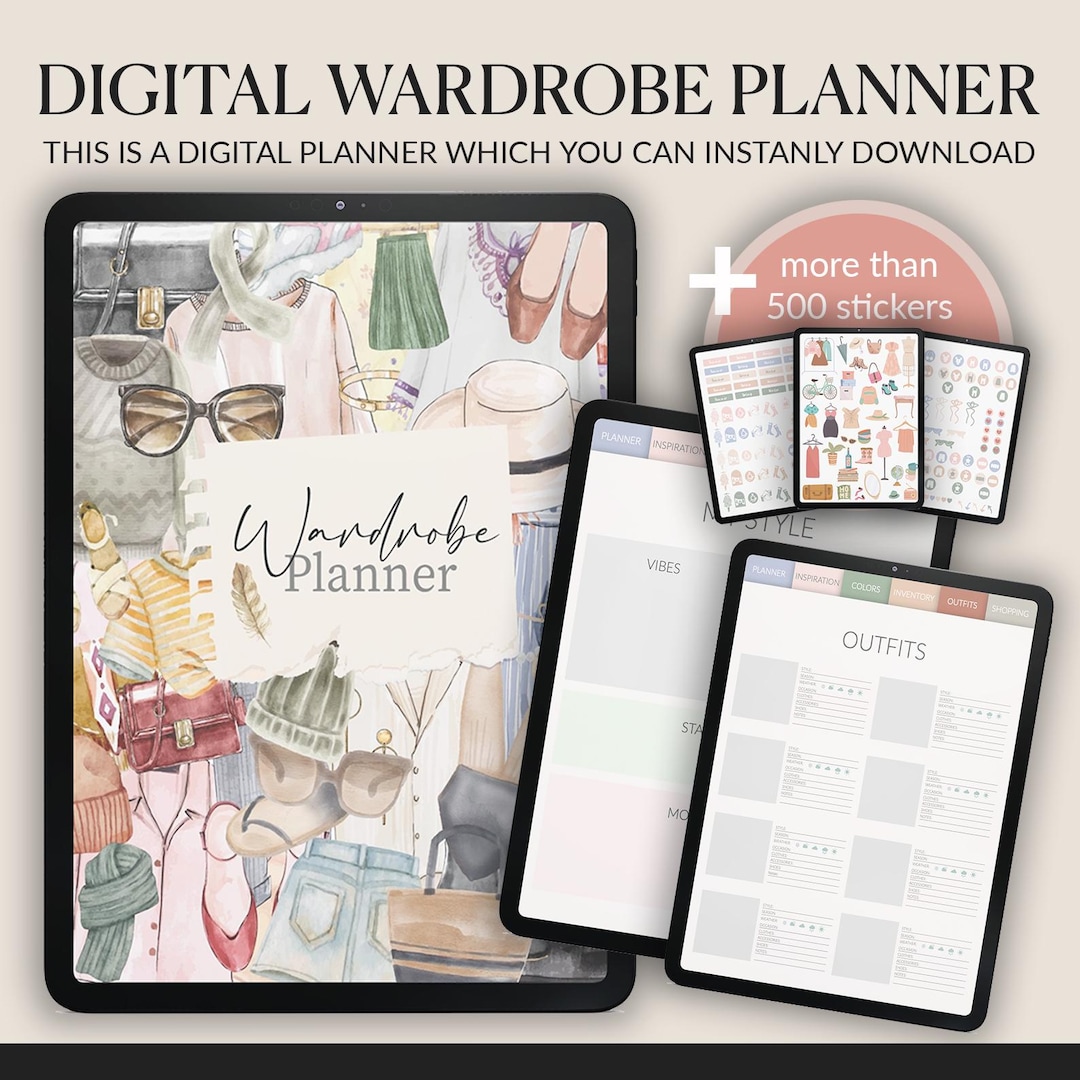 Digital Wardrobe Planner: Outfit Organizer With 500+ Stickers ...